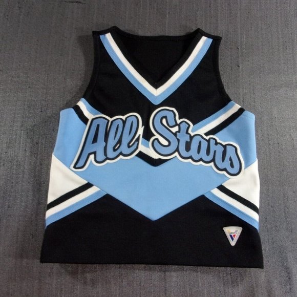 Tops | Nwot Varsity Rn6465 Blue And Black Allstars Large Cheerleading ...